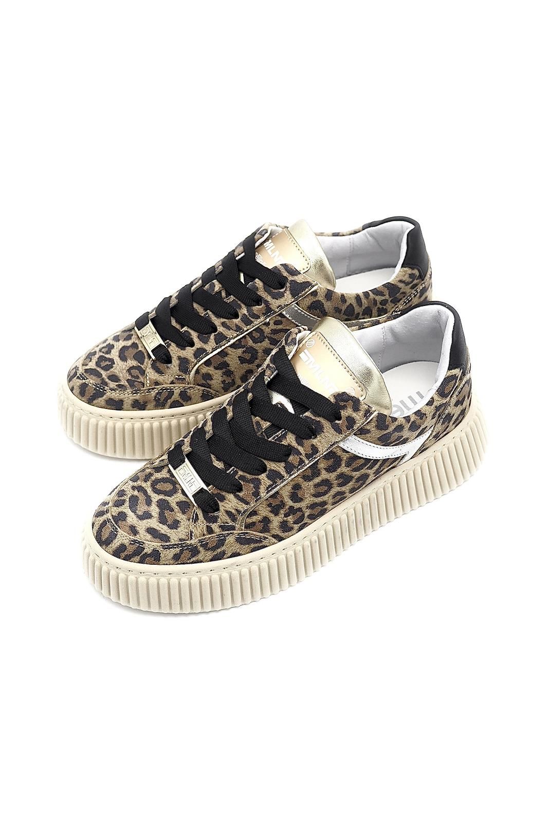 Baskets en nubuk léopard MELINE | Marine