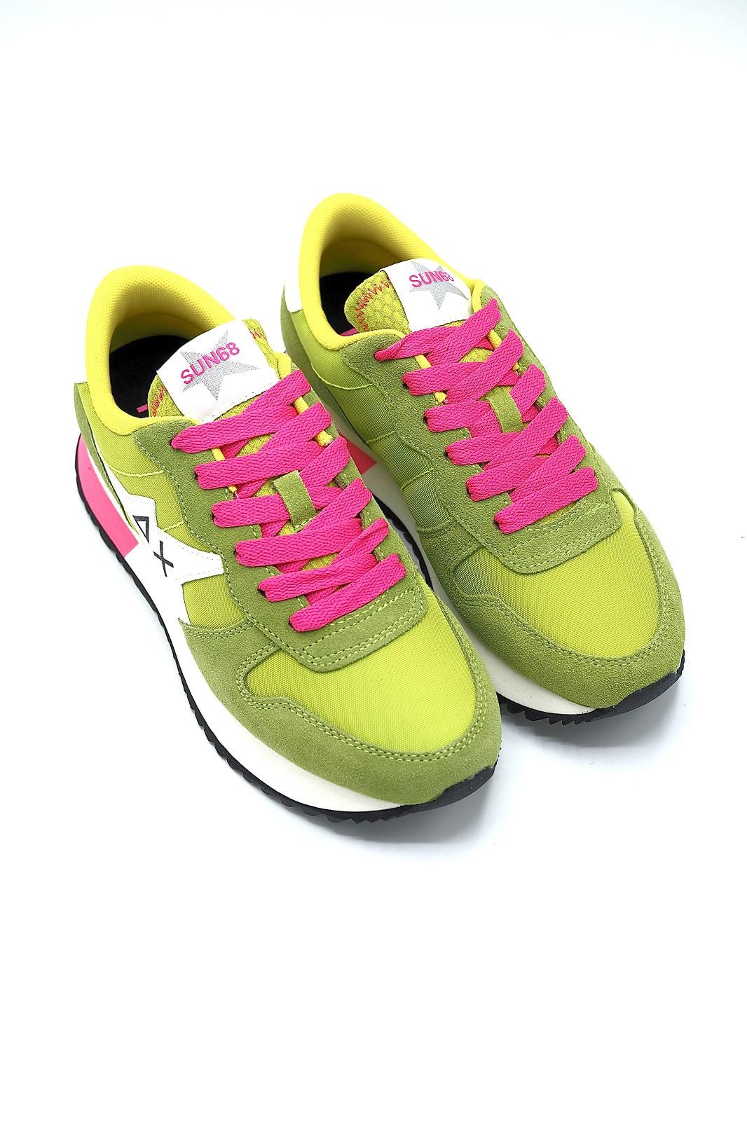 Basket SUN68 verte & fuchsia - femme | Marine